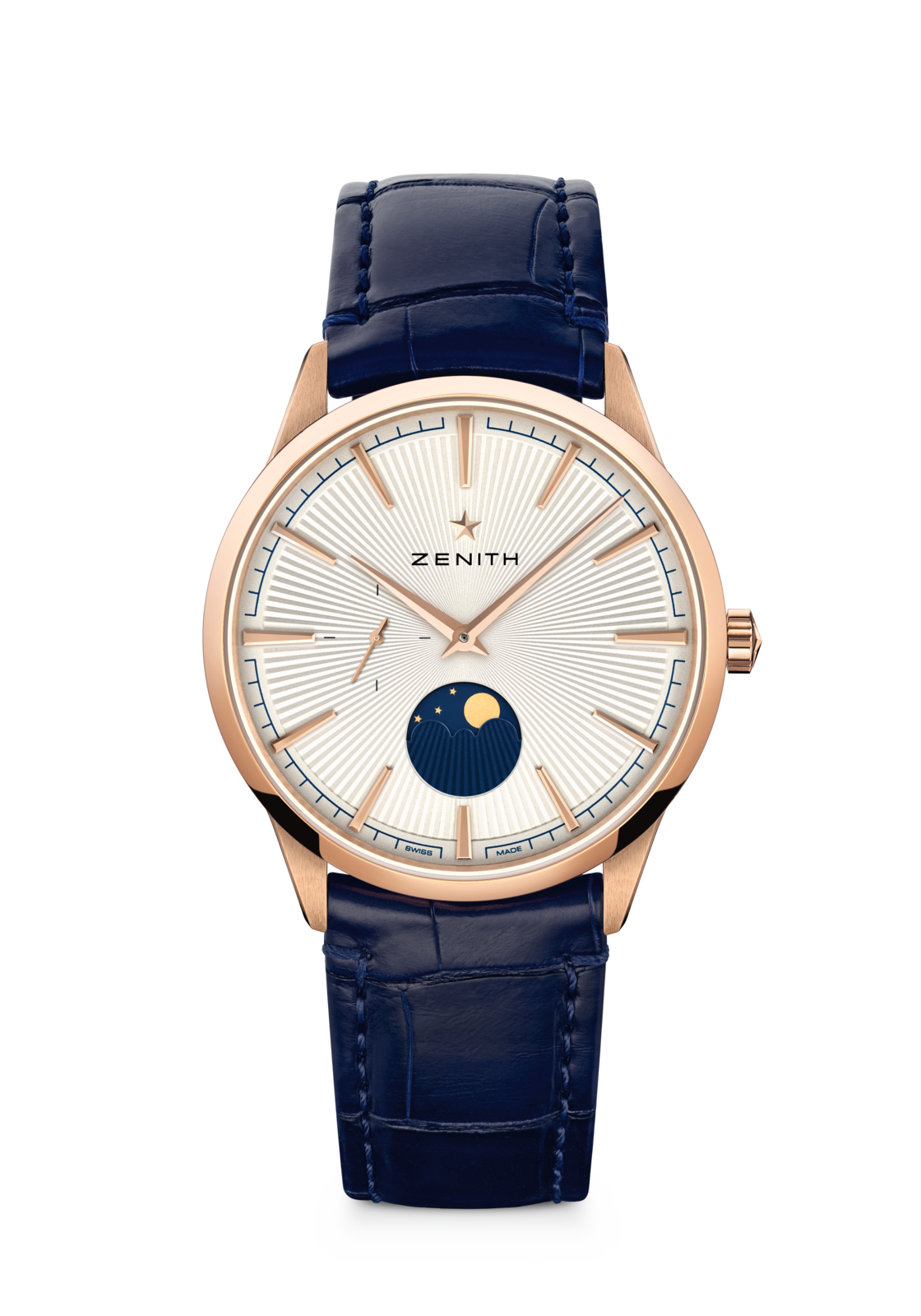 Product: ELITE Moonphase - 40.5mm rose gold case with silver dial - 18. ...