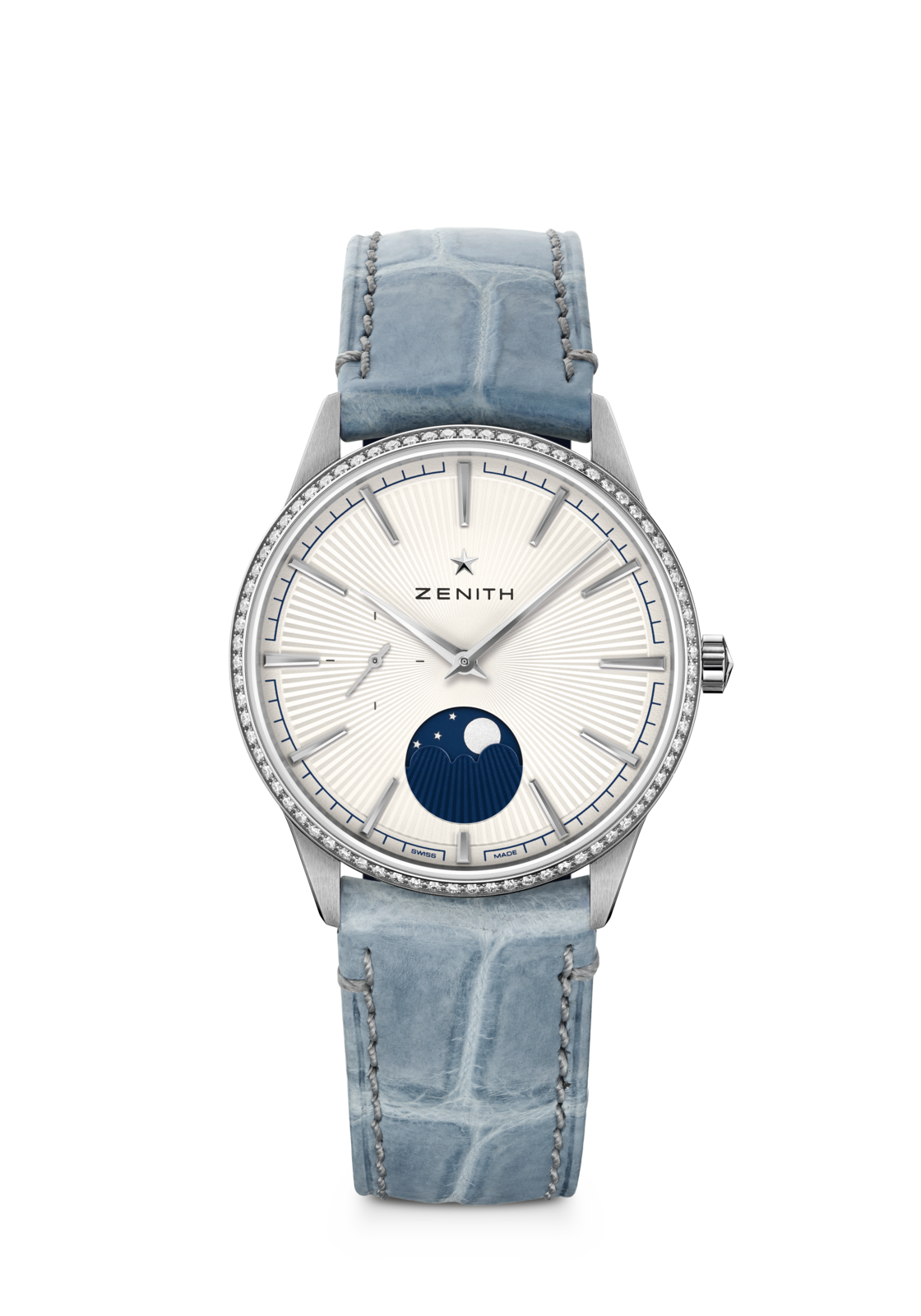 ELITE Moonphase - 36mm steel & diamonds with silver dial - 16.3200.692 ...